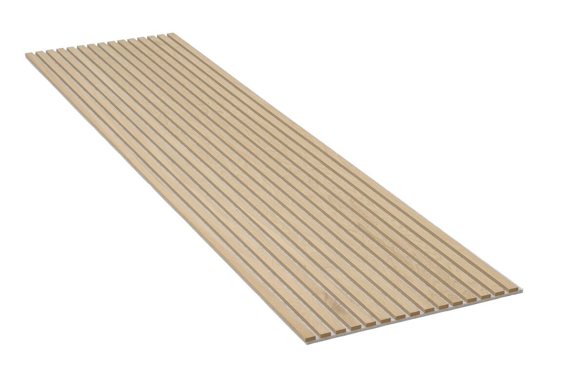 Akoestische Panelen Hout Naturel Eiken Met Wit/Grijs Vilt – 300cm X ...